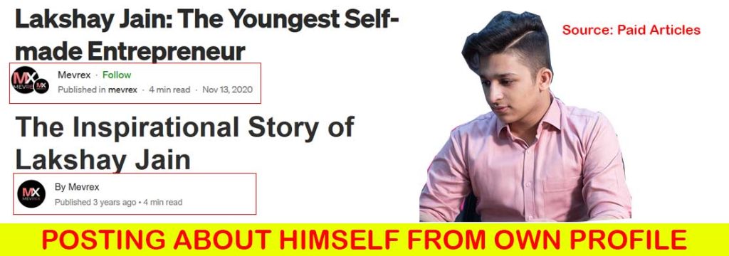 Lakshay Jain, Mevrex | Mascan & Fake Paid Articles